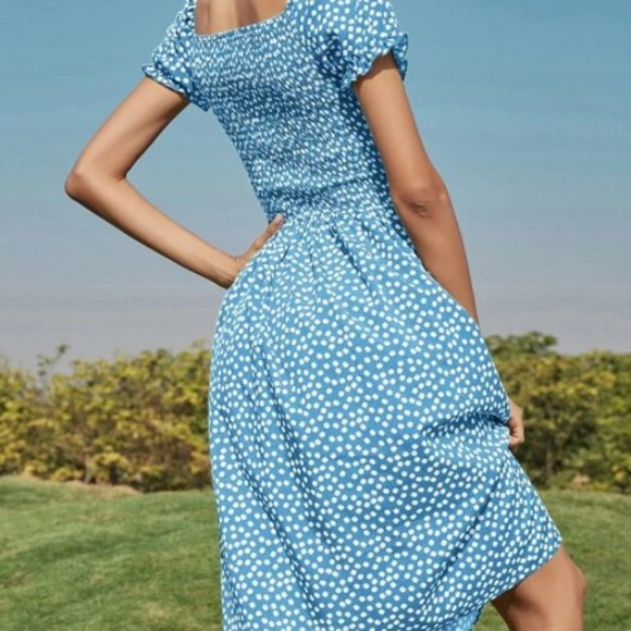 Dresses | Blue Floral Sun Dress Brand New | Poshmark